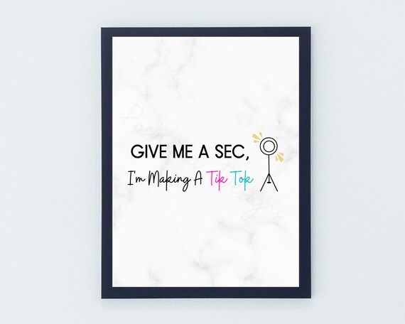 Tik Tok Wall Art Set of 4 Prints: Instant Download Cute | Etsy