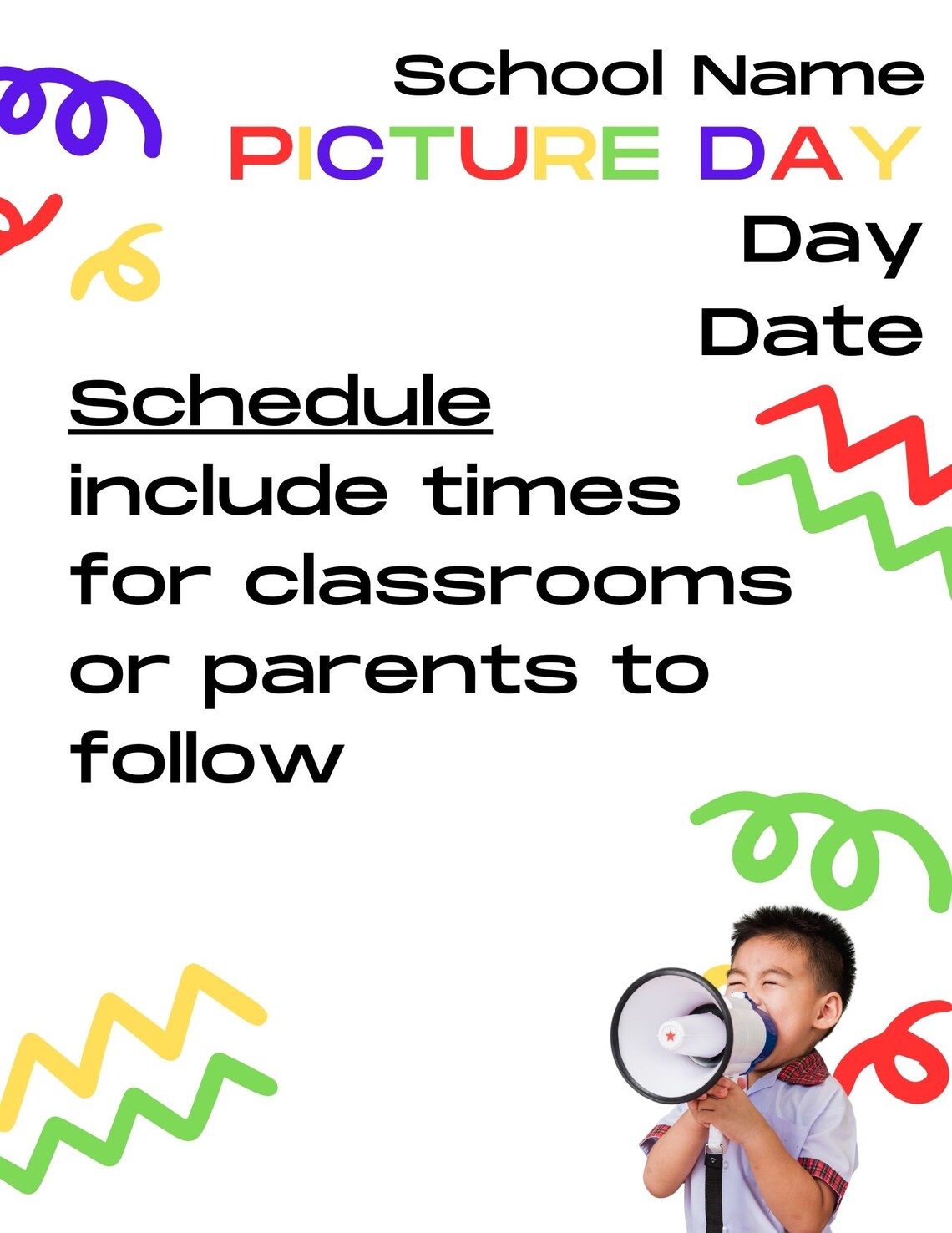 School Picture Day Template - Etsy
