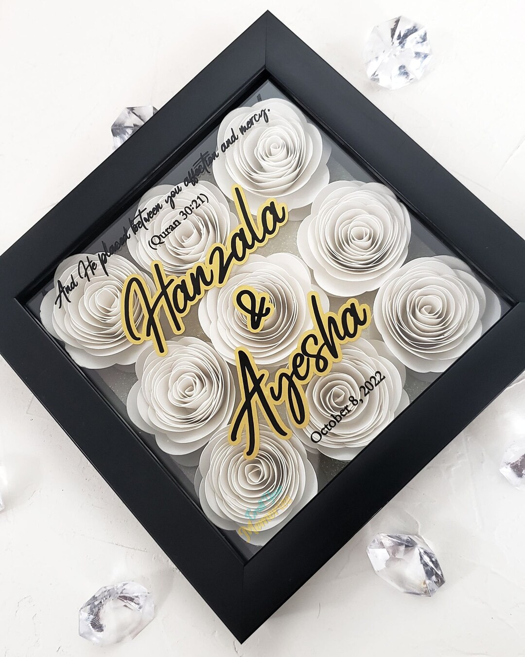 Muslim Couple Shadow Box, Personalized Islamic Wedding Gift, Islamic ...