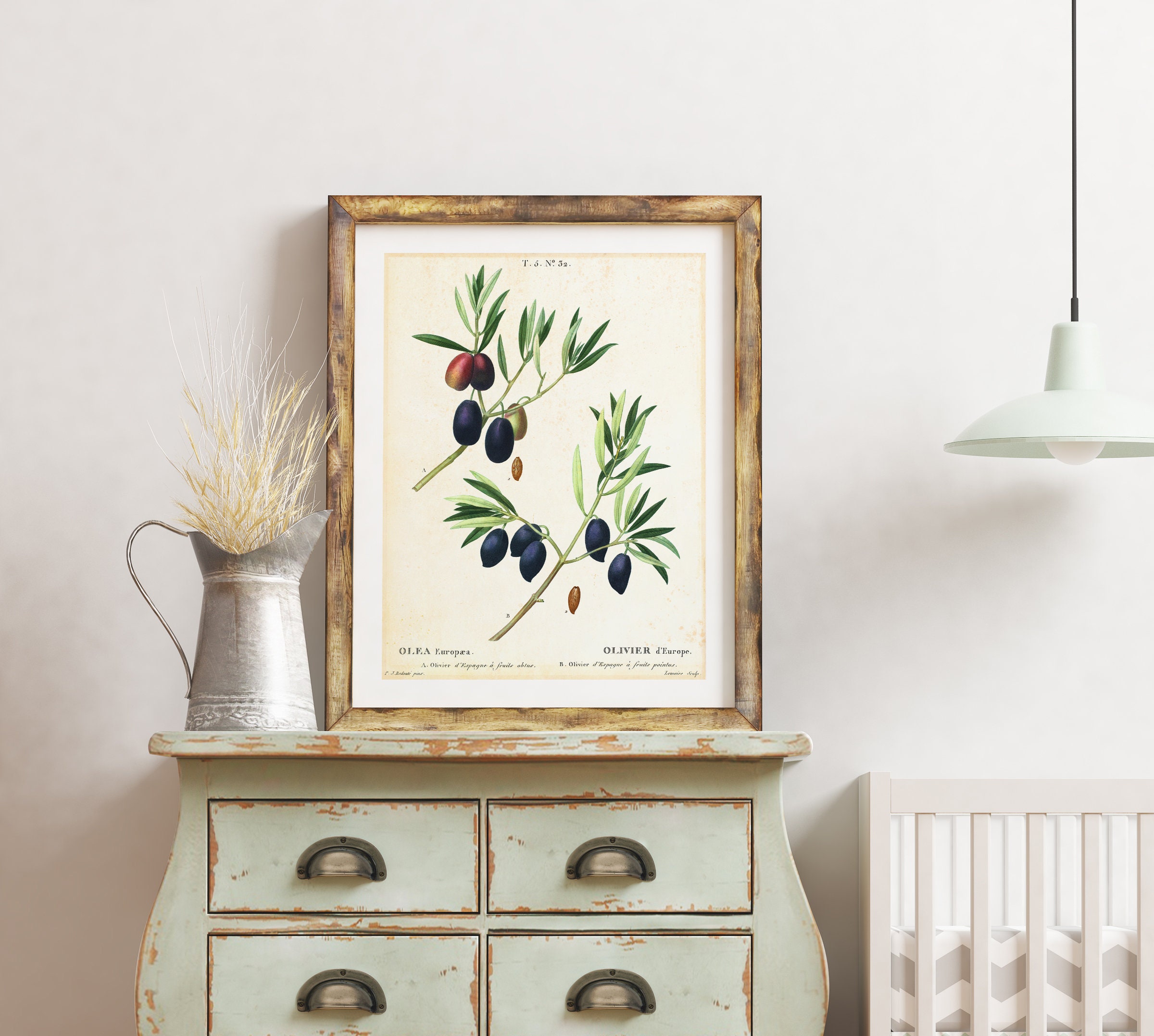 Set of 2 Olive Printable Wall Art Olive Tree Branch Botanical | Etsy