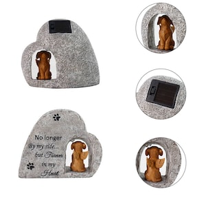 Personalized Solar Dog Pet Memorial Stone With A Angel Puppy Memorial ...