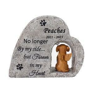Personalized Solar Dog Pet Memorial Stone With A Angel Puppy Memorial ...