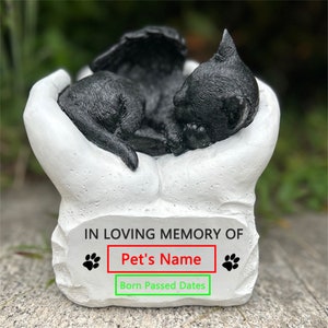 Personalized Resin Pet Cremation Urn for Cat, Custom Pet Cat Ashes Urns ...