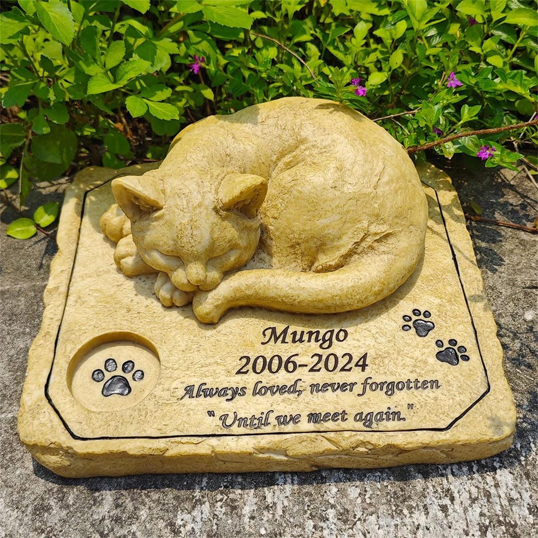 Personalized Cat Memorial Stones, Cat Headstone, Engrave Pet Memorial ...