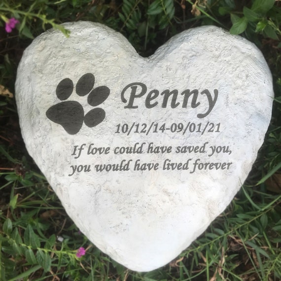 Personalized Dog Pet Memorial Stones Hand-painted Garden | Etsy
