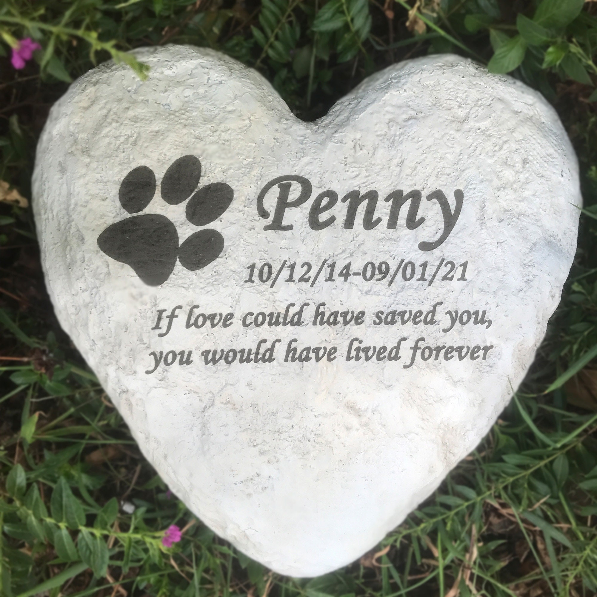 Personalized Dog Pet Memorial Stones Hand-painted Garden - Etsy