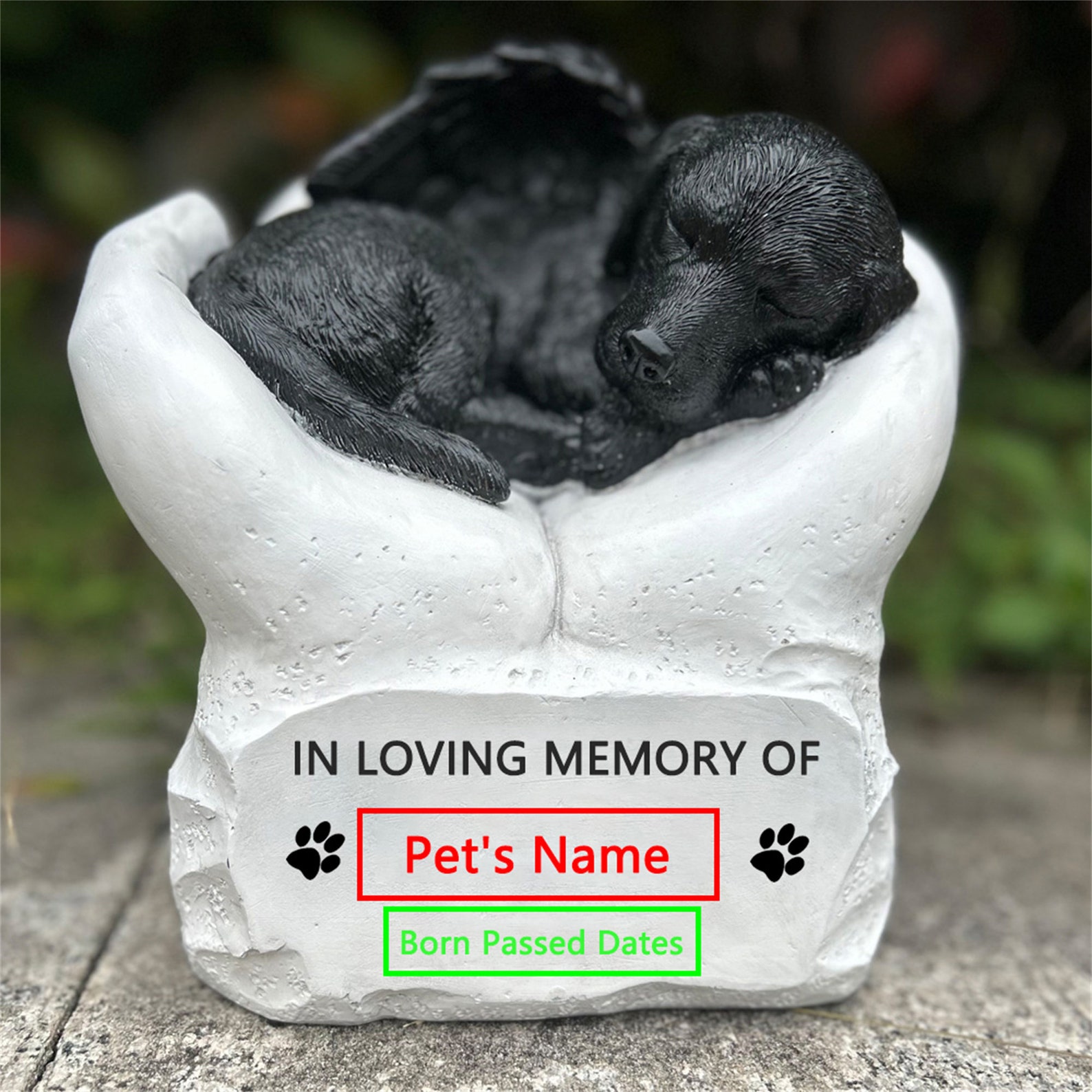 Personalized Resin Pet Cremation Urn for Dog, Custom Pet Dog Ashes Urns ...