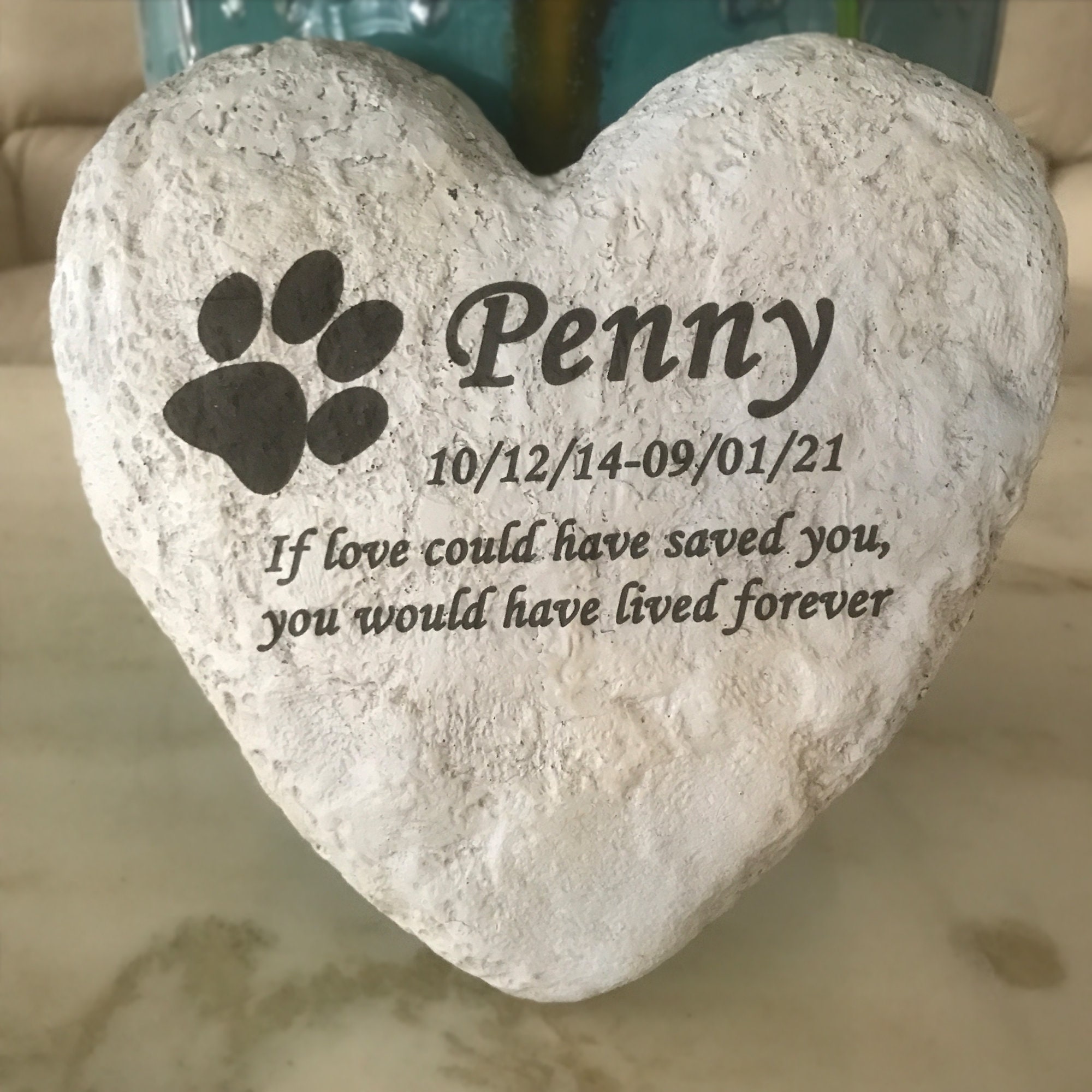 Personalized Dog Pet Memorial Stones, Hand-painted Garden Stone Loss of ...