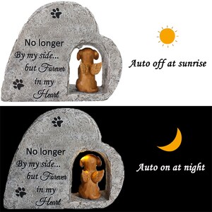 Personalized Solar Dog Pet Memorial Stone With A Angel Puppy Memorial ...