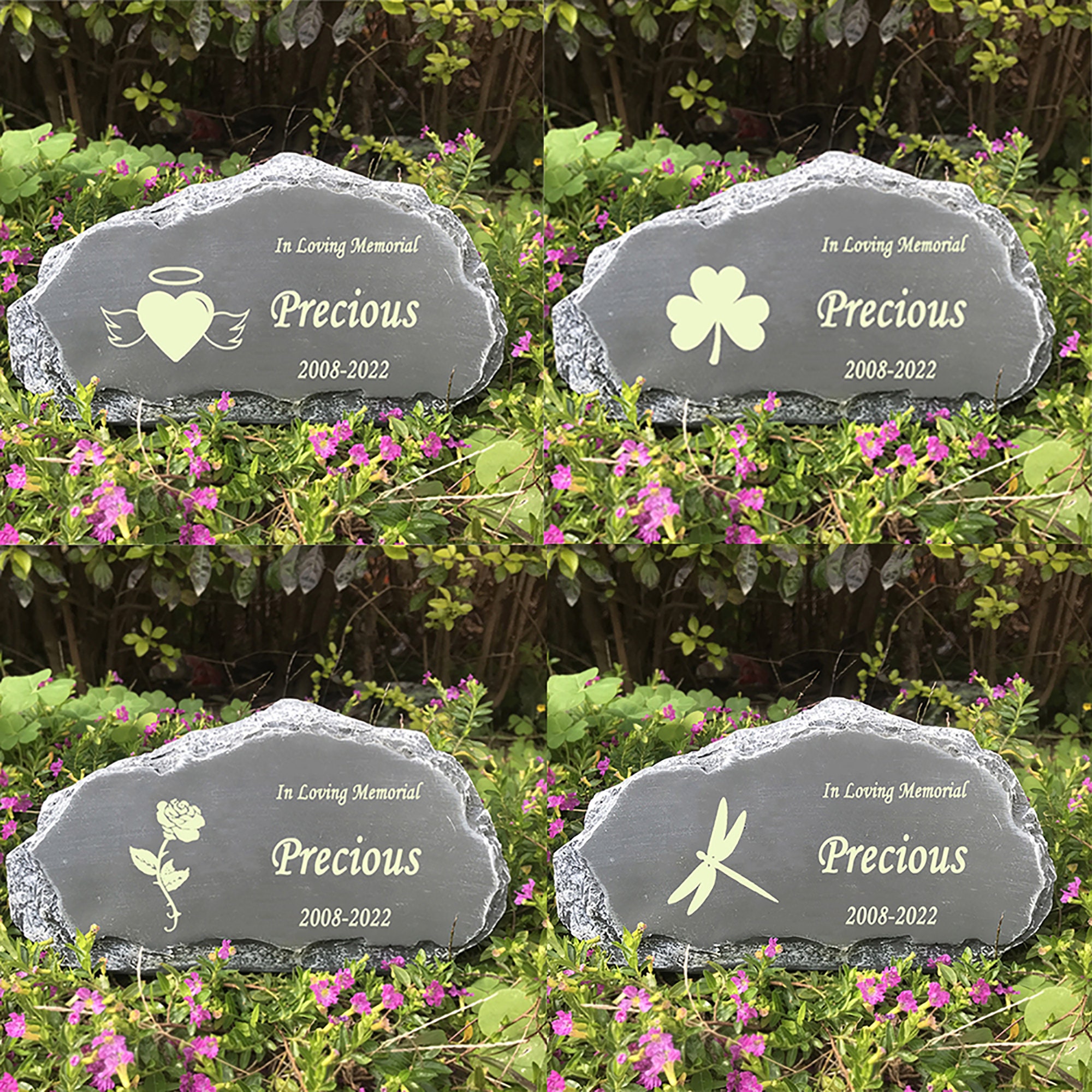 Personalized Garden Memorial Marker Stone Garden Decorative - Etsy