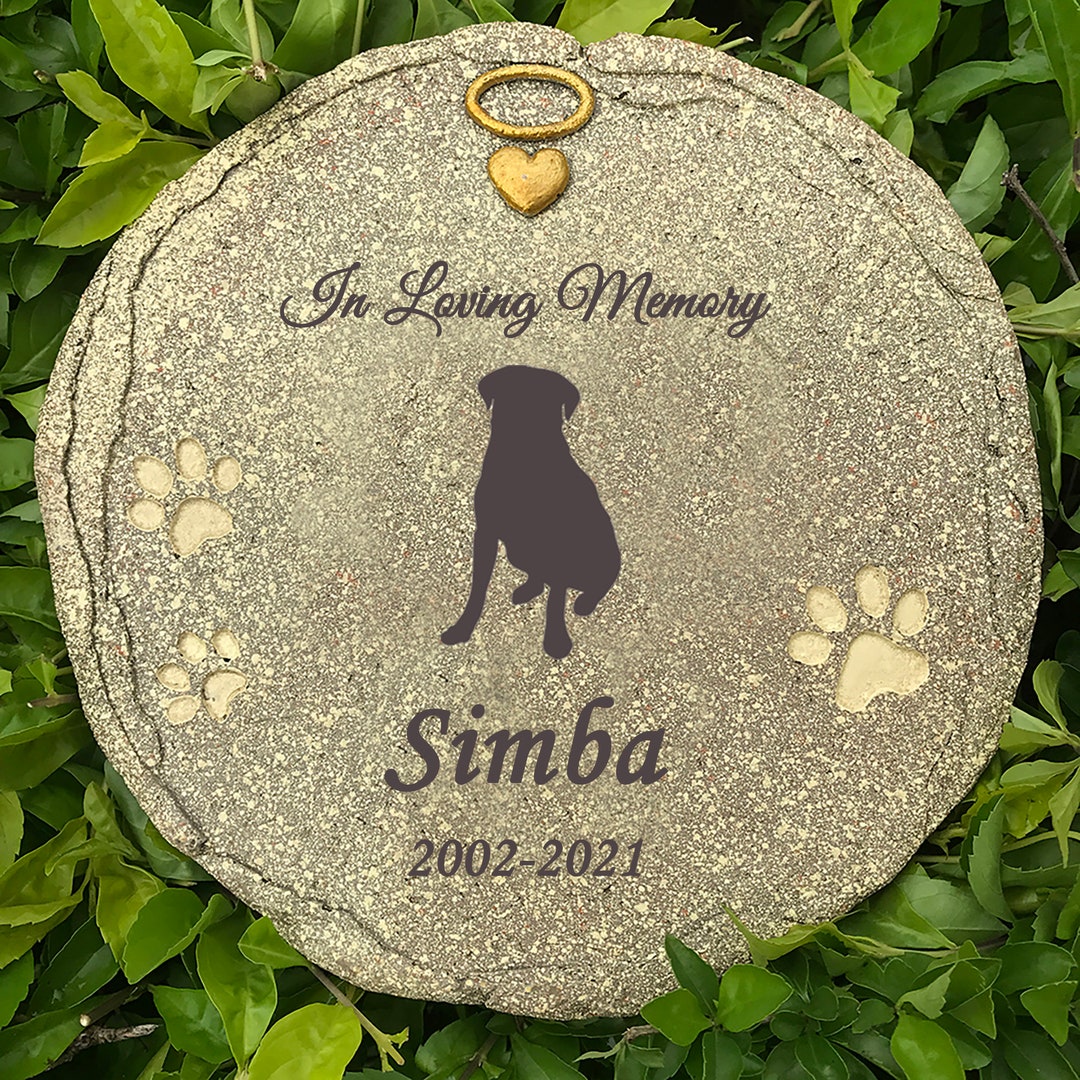 Personalized Pet Dog Memorial Laser Engraved Stone, Pet Grave Marker ...