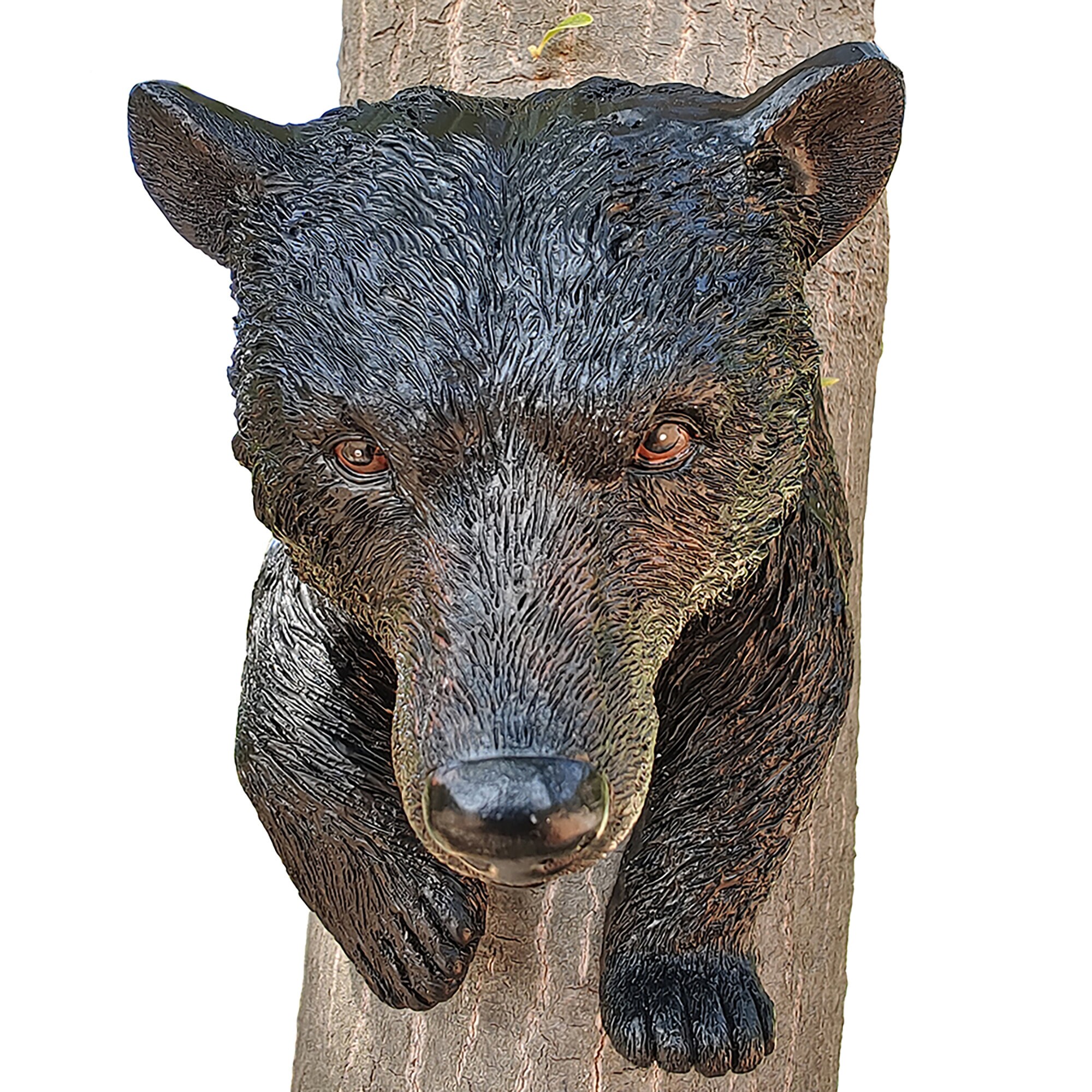 Small Black Bear Tree Huggers Sculpture Garden Decor-bear Tree - Etsy