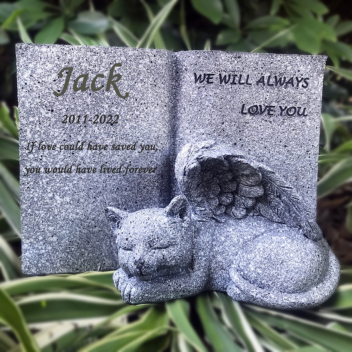 Personalized pet Tombstone Cat Memorial Stone, Cat Headstone, Cat Grave ...