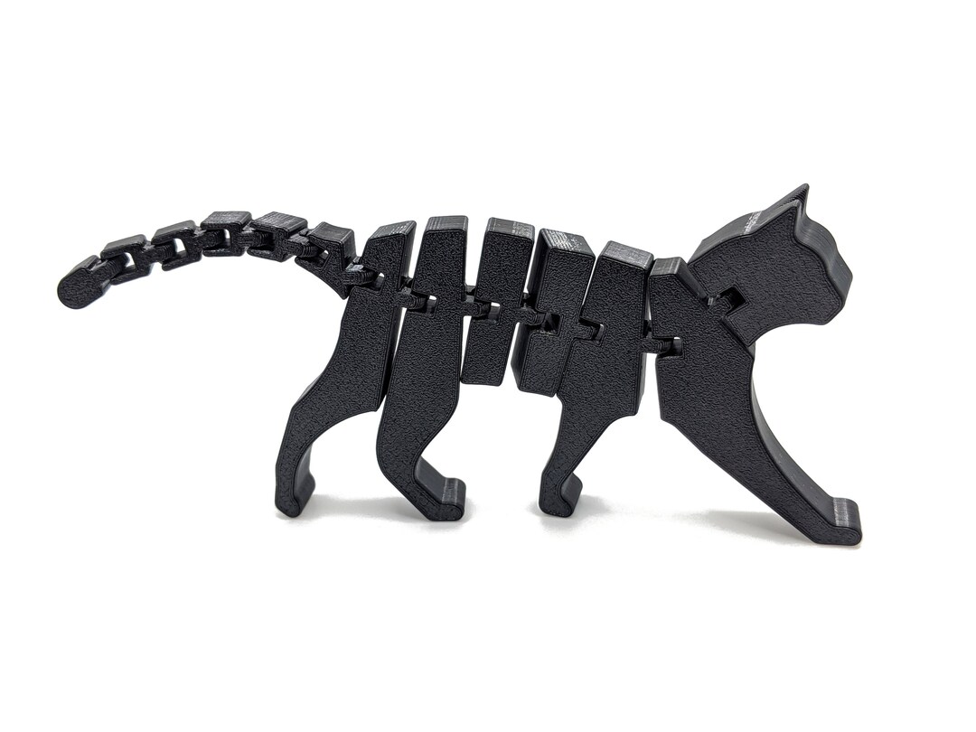 3D Printed Black Cat Flexible Statue- Made to Order - Etsy