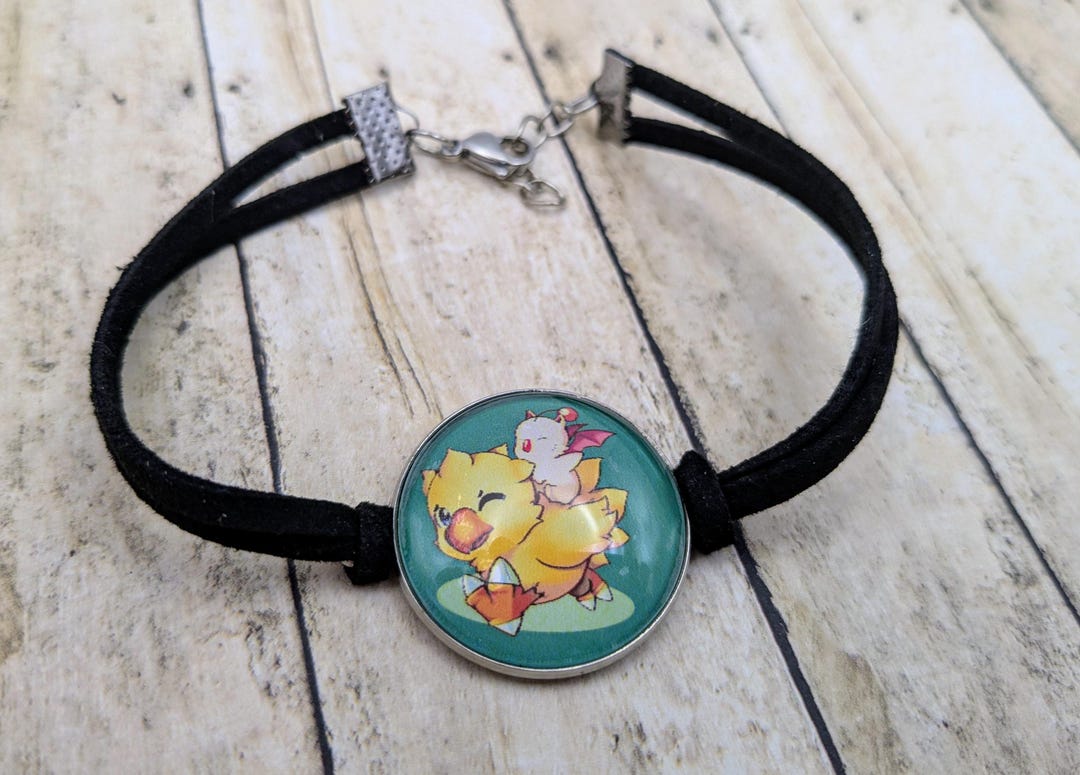 Final Fantasy Moogle Riding Chocobo Suede Bracelet - Etsy