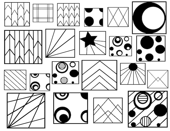 Square Geometric Designs Patterns