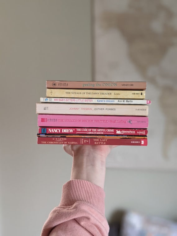 Children's Literature Book Stack Vintage & Modern Book | Etsy