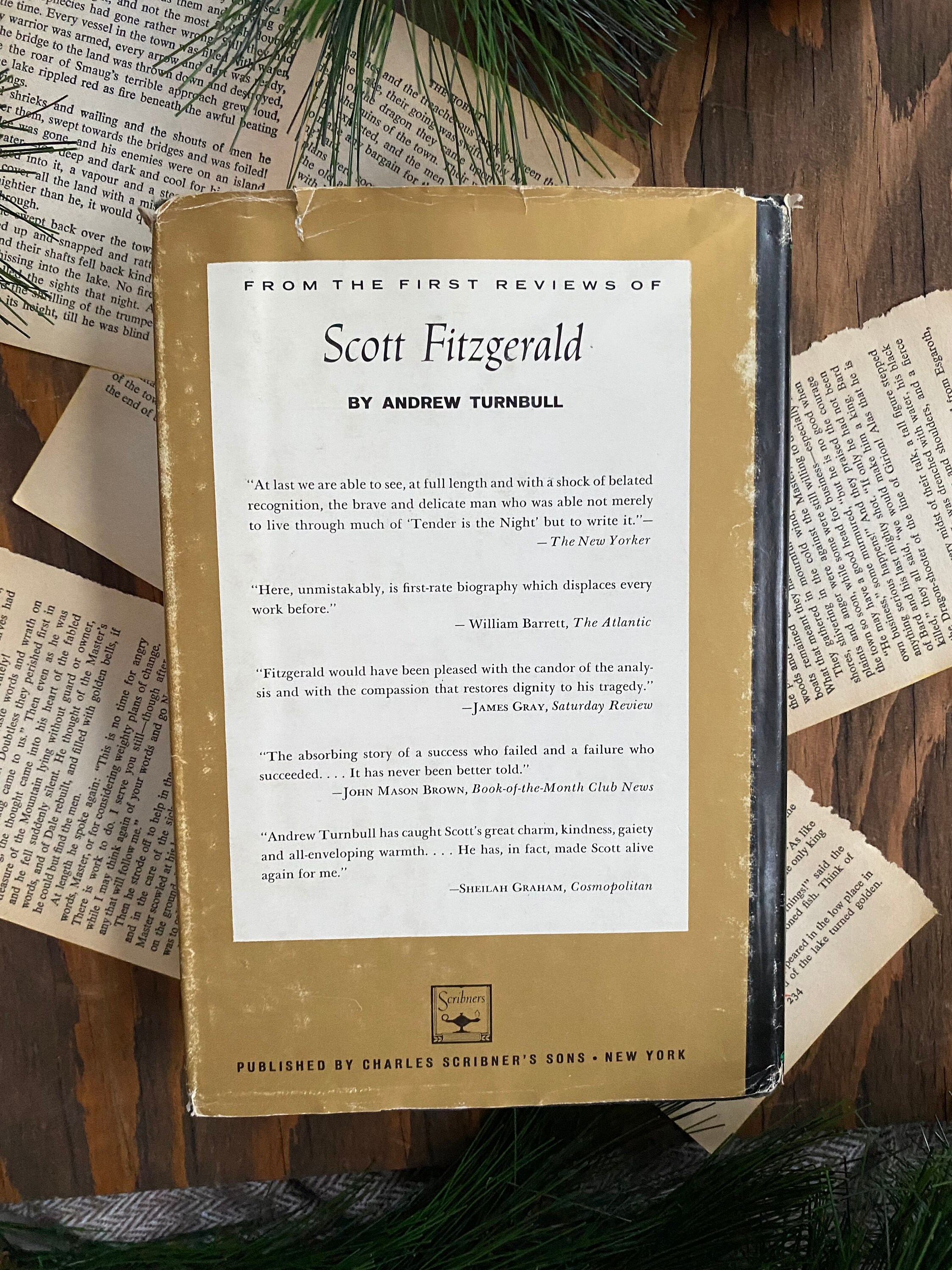 Scott Fitzgerald Vintage Biography by Andrew Turnbull | 1962 Hardcover ...