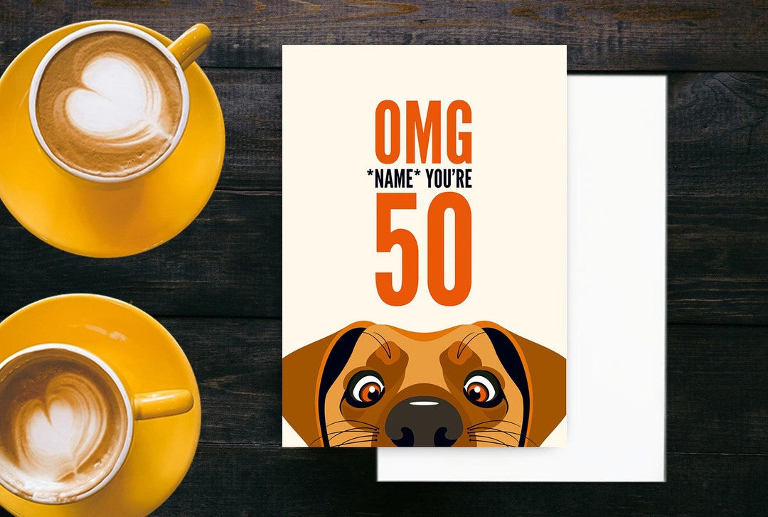 Personalised OMG 50th Birthday Card. Any Age OMG Birthday Card ...