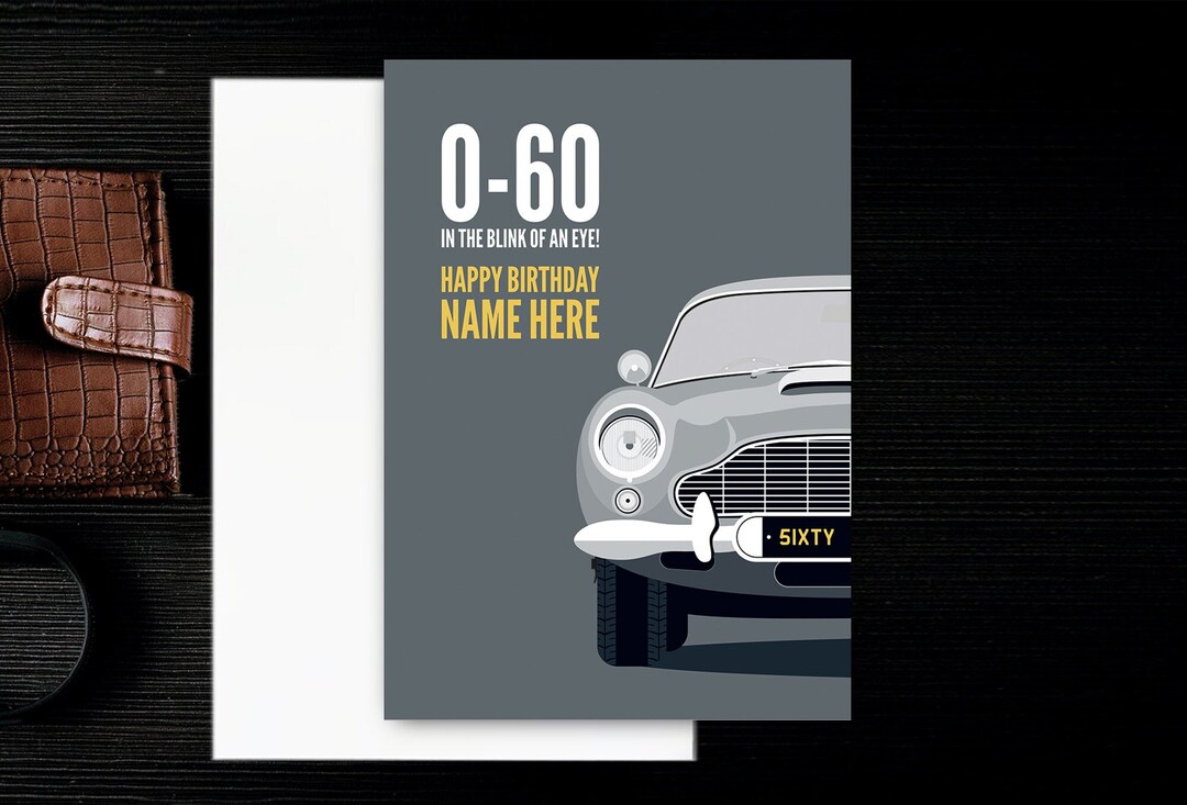 Personalised Aston Martin DB5 60th Birthday Card - Etsy