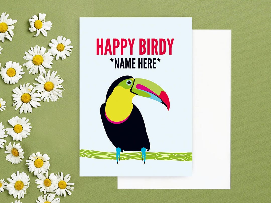 Personalised Toucan Birthday Card. Personalised Birthday Card for a ...
