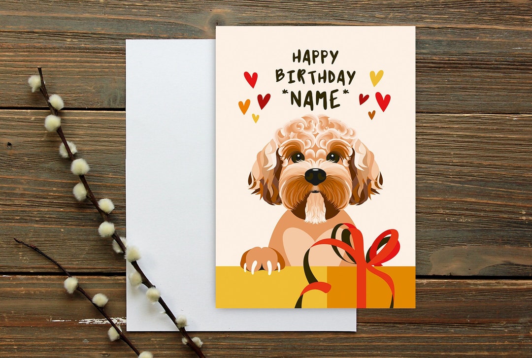 Personalised Cockapoo Birthday Card - Etsy