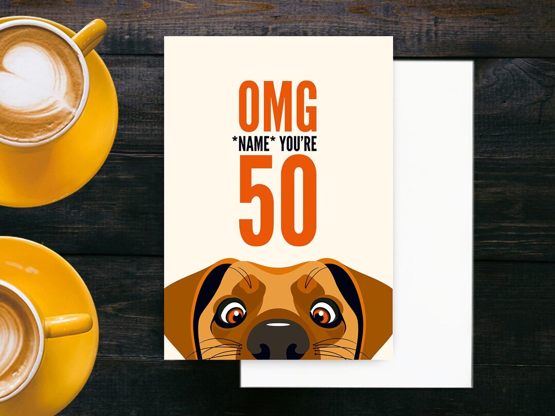 Personalised OMG 50th Birthday Card. Any Age OMG Birthday Card ...