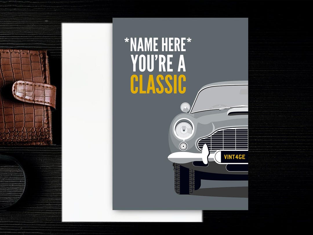 Personalised Aston Martin DB5 Birthday Card. 007 James Bond. Skyfall ...