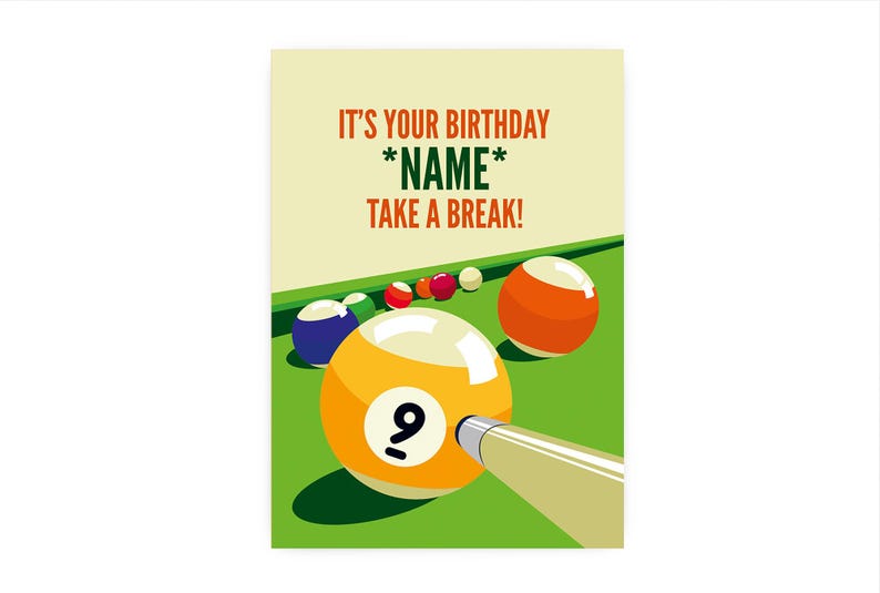 Personalised 13th Birthday Billiards Card: Pool Ball Design - Etsy UK