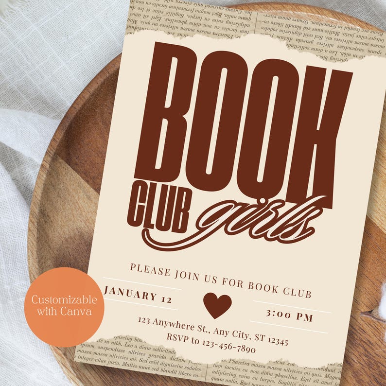 Editable Book Club Bundle| Printable Book Club Kit | Neutral Aesthetic ...