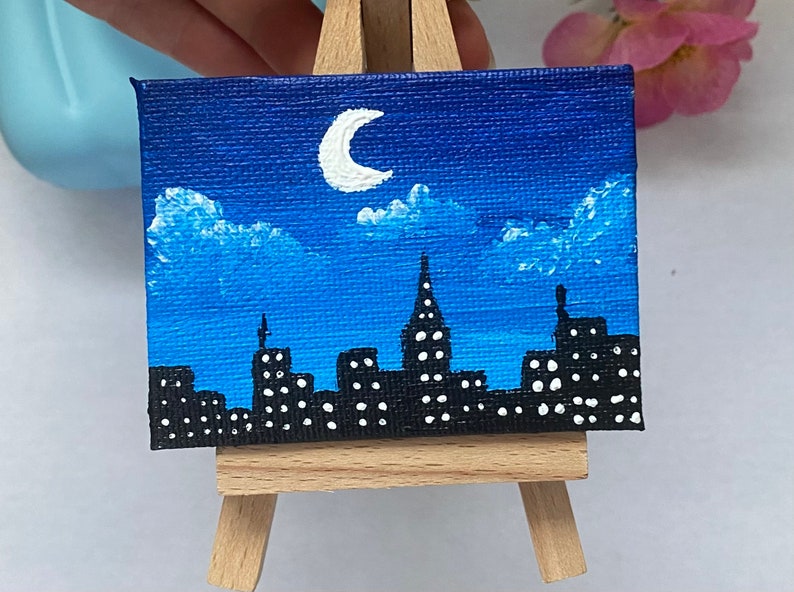Mini Desk Decor Painting With Easel Included - Etsy