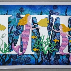 Personalised Mermaid Card, Handmade Mermaid Card, for Her, Sparkly ...