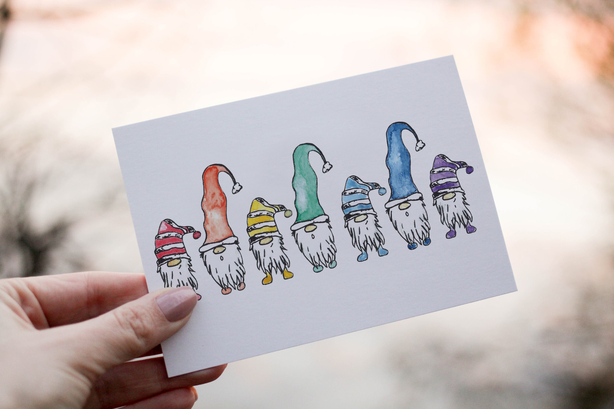 Set of 8 Gnome Blank Greeting Cards - Etsy
