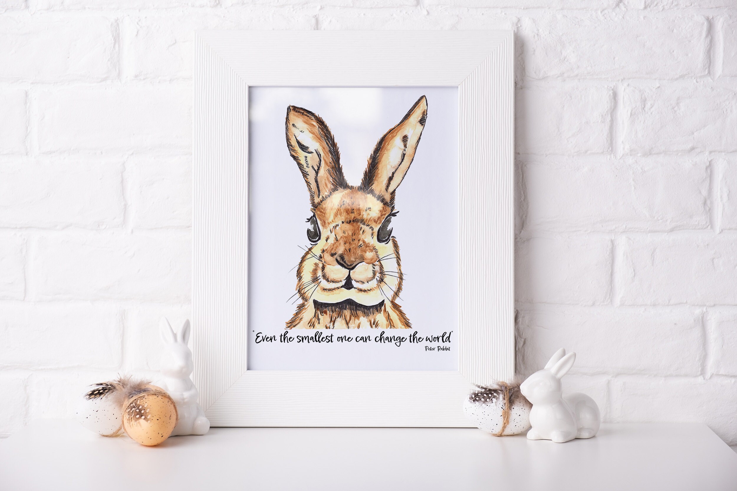 Rabbit Watercolor Painting Peter Rabbit Quote - Etsy
