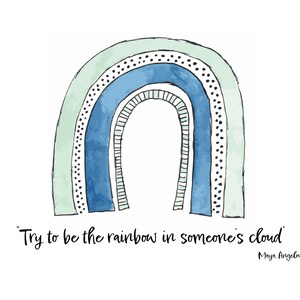 Rainbow Watercolor Painting Maya Angelou Quote - Etsy