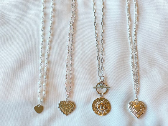 Silver Vintage/y2k Necklaces Sterling Silver Plated Sun / - Etsy