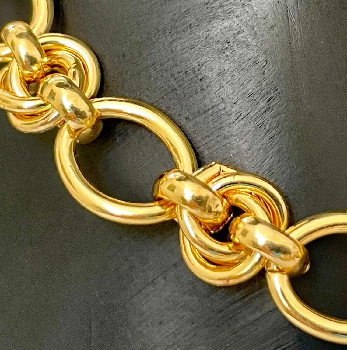18k Gold Plated Thick Chain Necklace | Textured Chunky Maximalist Oval ...