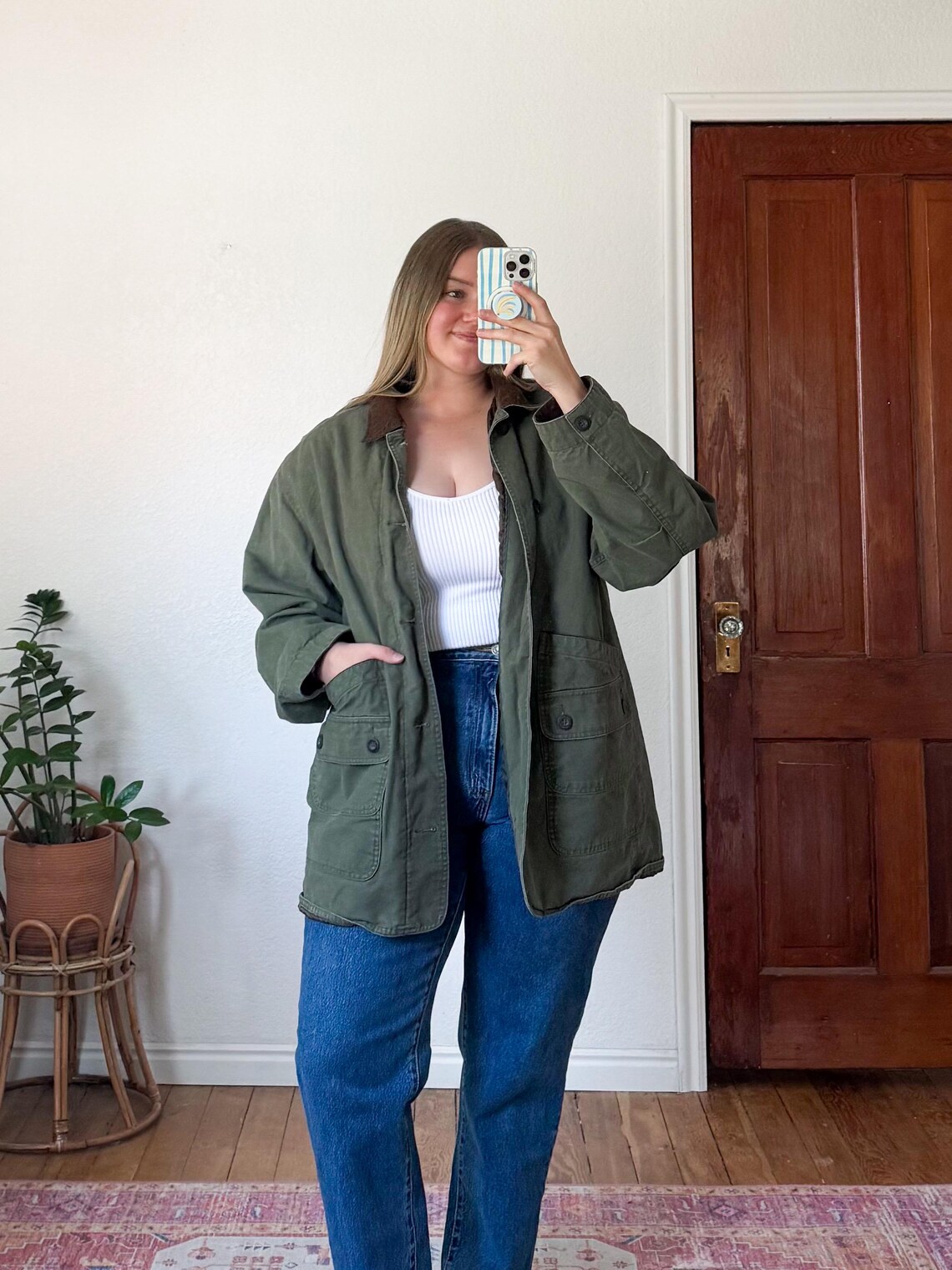 XL- Vintage Orvis Quilted Denim Chore Coat Classic Oversized 90s Style ...