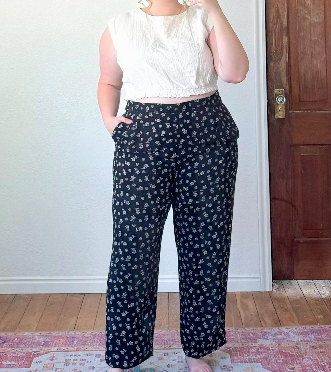 2X- Vintage 90s Pendleton Floral Print Fully Lined Straight Leg Trouser ...