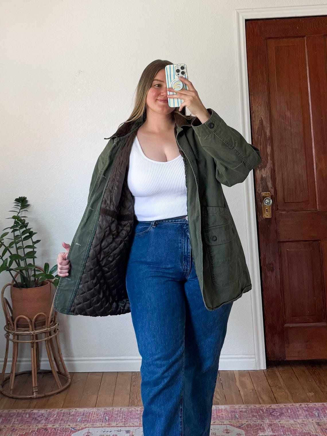 XL- Vintage Orvis Quilted Denim Chore Coat Classic Oversized 90s Style ...