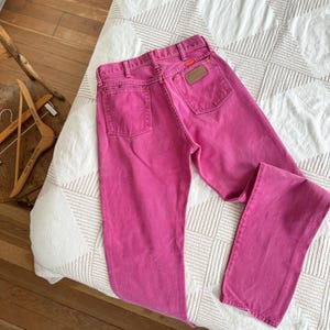 28"- Vintage Wrangler Hot Pink Western Wear Jeans High Waisted Extra ...