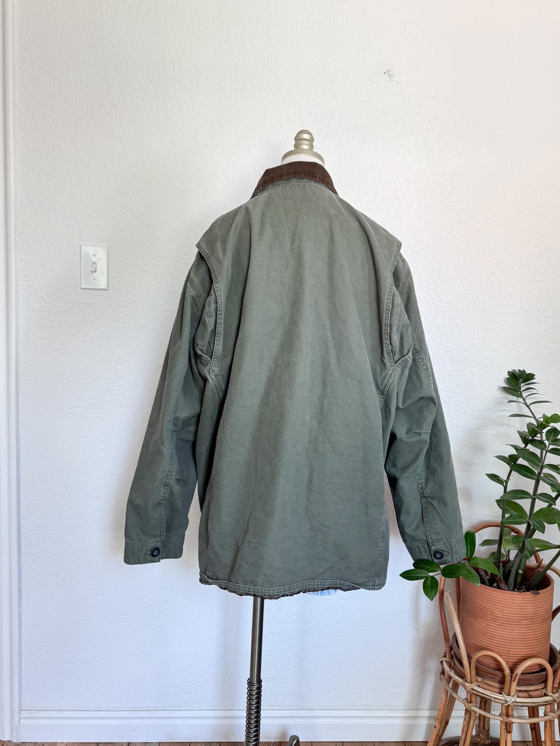 XL- Vintage Orvis Quilted Denim Chore Coat Classic Oversized 90s Style ...