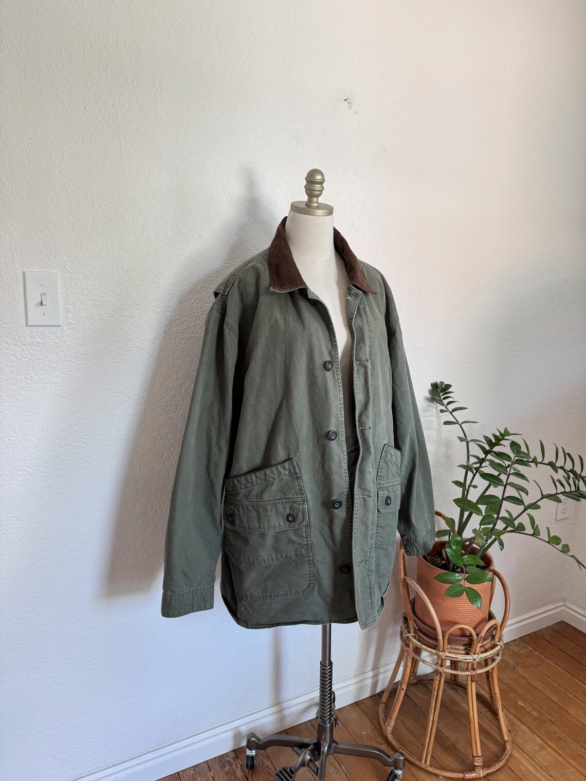 XL- Vintage Orvis Quilted Denim Chore Coat Classic Oversized 90s Style ...