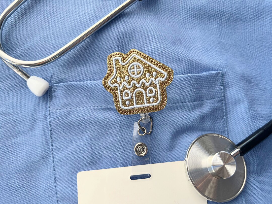 Cute Gingerbread House Badge Reel Christmas Badge Clip Retractable ID ...