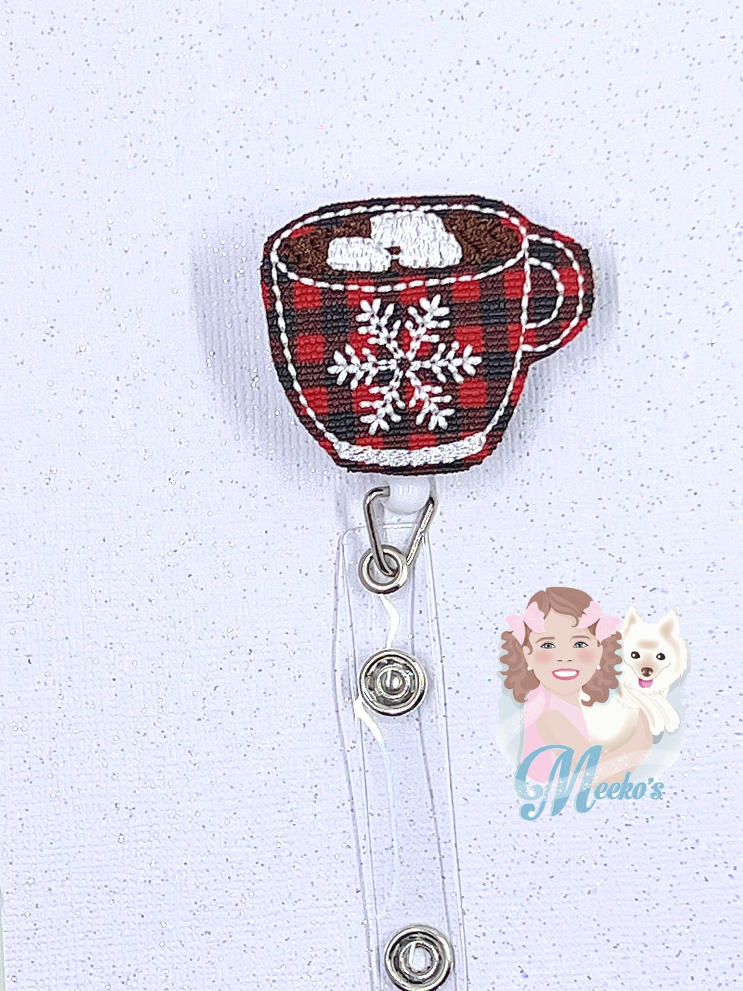 Hot Chocolate Badge Reel Nurse Gifts for Women, Cute Badge Clip ...