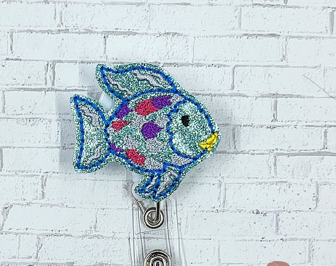 Rainbow Fish Badge Reel | Cute Fish Badge Reel | Cute Badge Holder ...