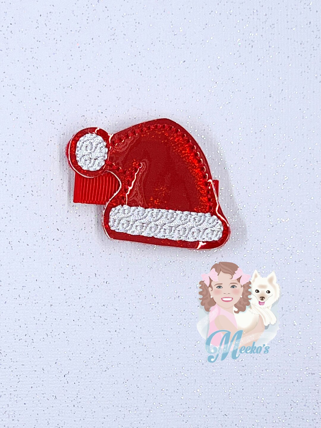 Red Santa Hat Hair Clip, Christmas Hair Accessories, Santa Gifts for ...