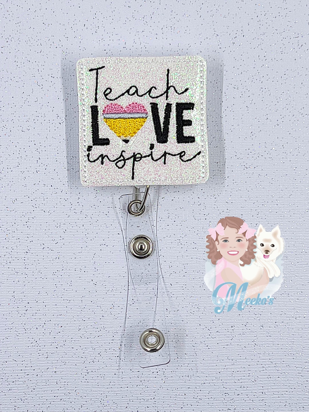 Teach Love Inspire Badge Reel Cute Gifts for Preschool Teachers, ID ...