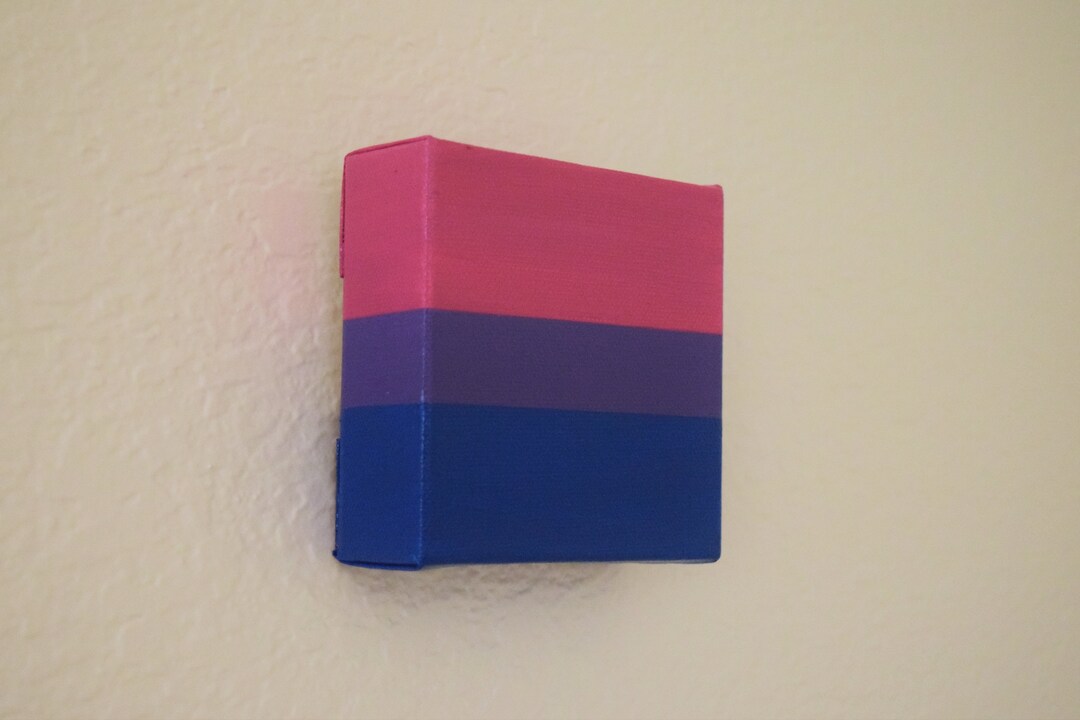 Bi Pride Flag Painting 4x4x1.5in - Etsy