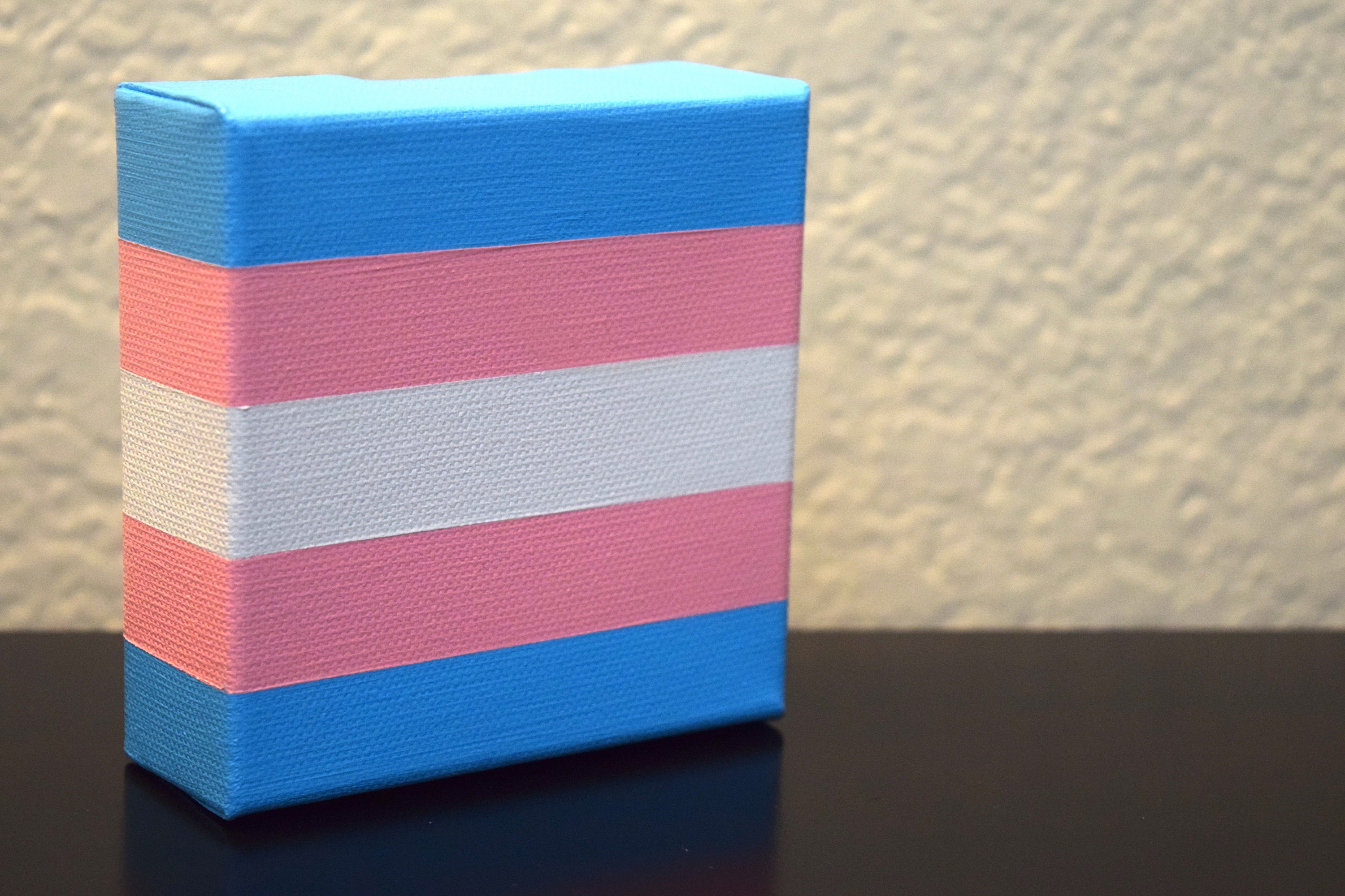 Transgender Pride Flag Painting 4x4x1.5in - Etsy